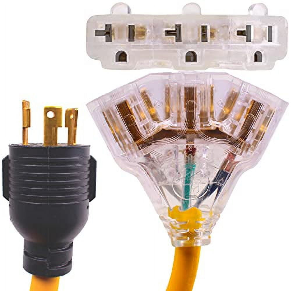 Journeyman Pro 30 Amp to 110 Adapter, 3-Way Outlet Splitter, 125V, 30A ...