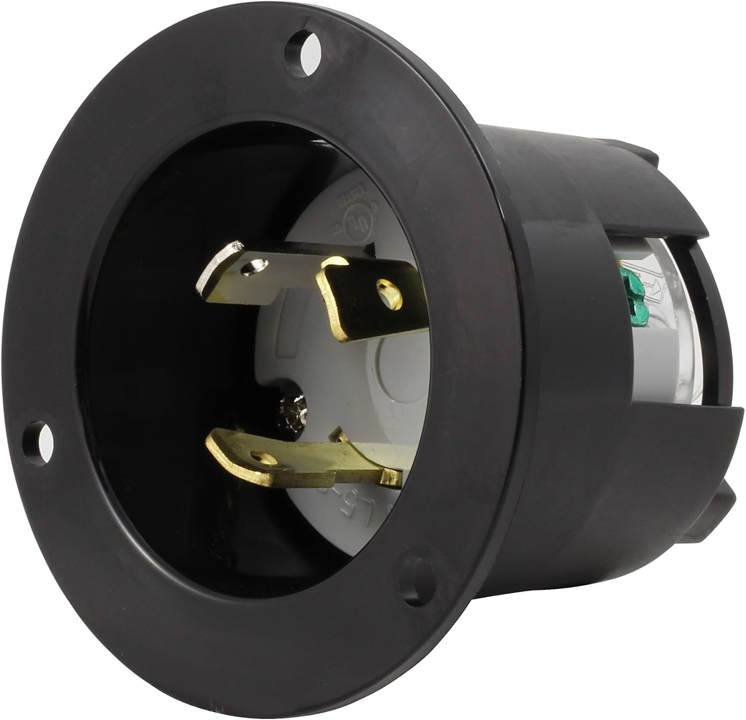 30-Amp 125-Volt NEMA L5-30P Flanged Power Input Inlet - Walmart.com