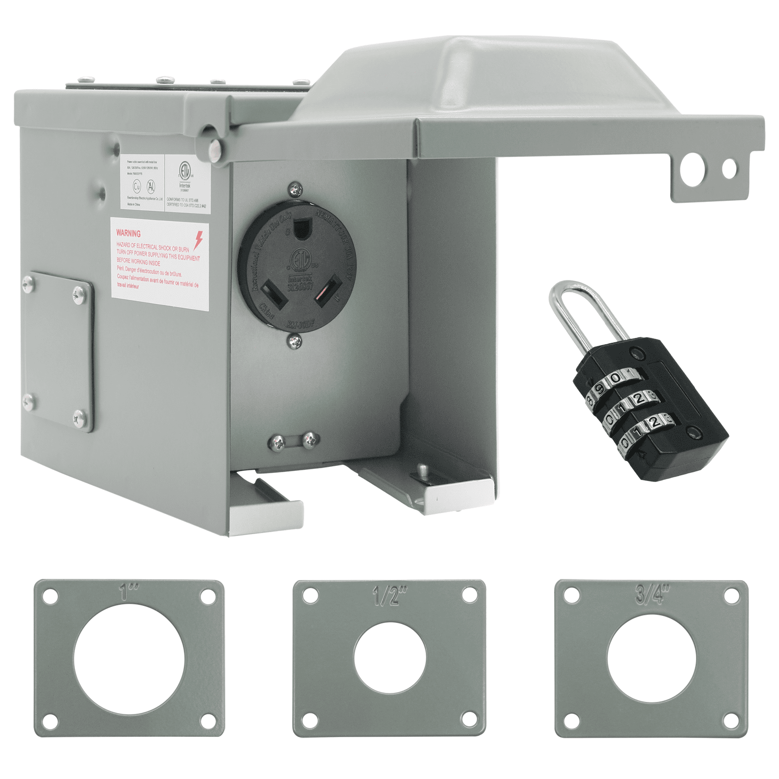 30 Amp 125 Volt RV Power Outlet Box, NEMA TT-30R RV Receptacle ...