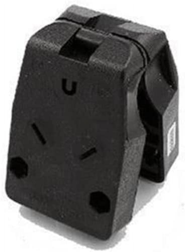 30 Amp, 125 Volt, Travel Trailer Vinyl Grounding Angle Plug, Black ...
