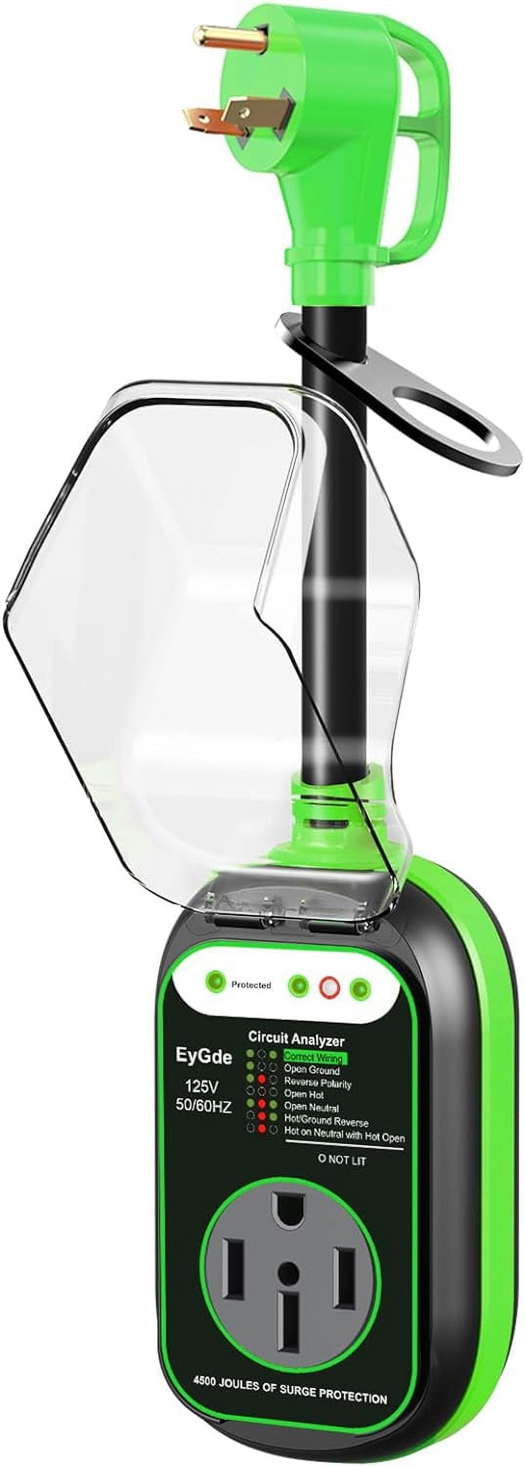 30 Amp to 15 Amp 110 RV Adapter with Surge Protector Waterproof - Patented 4500J 5-15P Male to ...