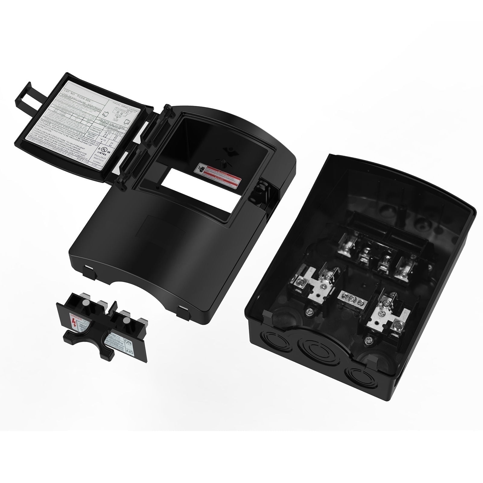 HIITIO 30 Amp 240V Fused AC Disconnect Box, Outdoor Weatherproof ...