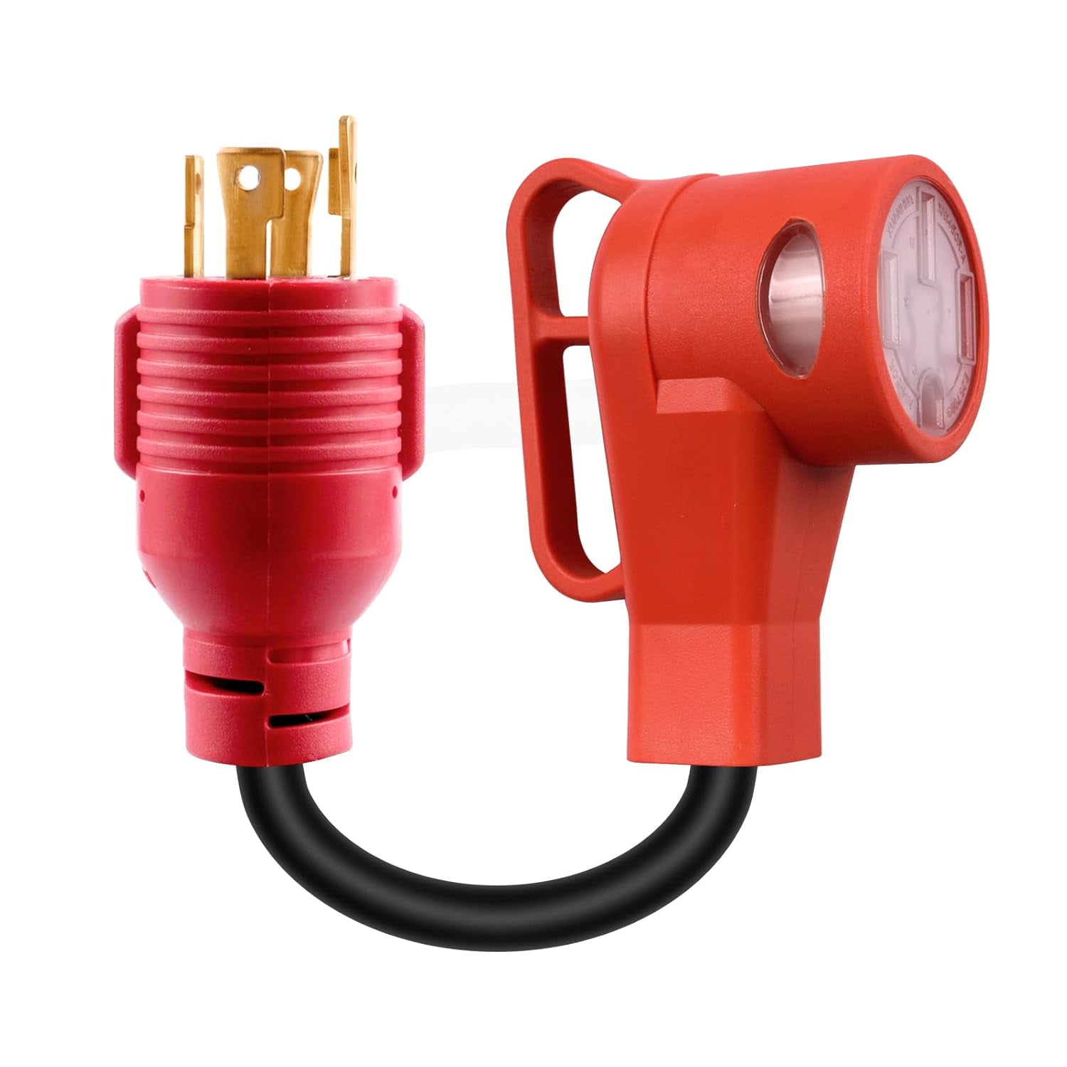 30 Amp to 50 Amp RV/EV Generator Adapter Cord with Grip Handle, 4 Prong L14-30P Twist Lock to 14 ...