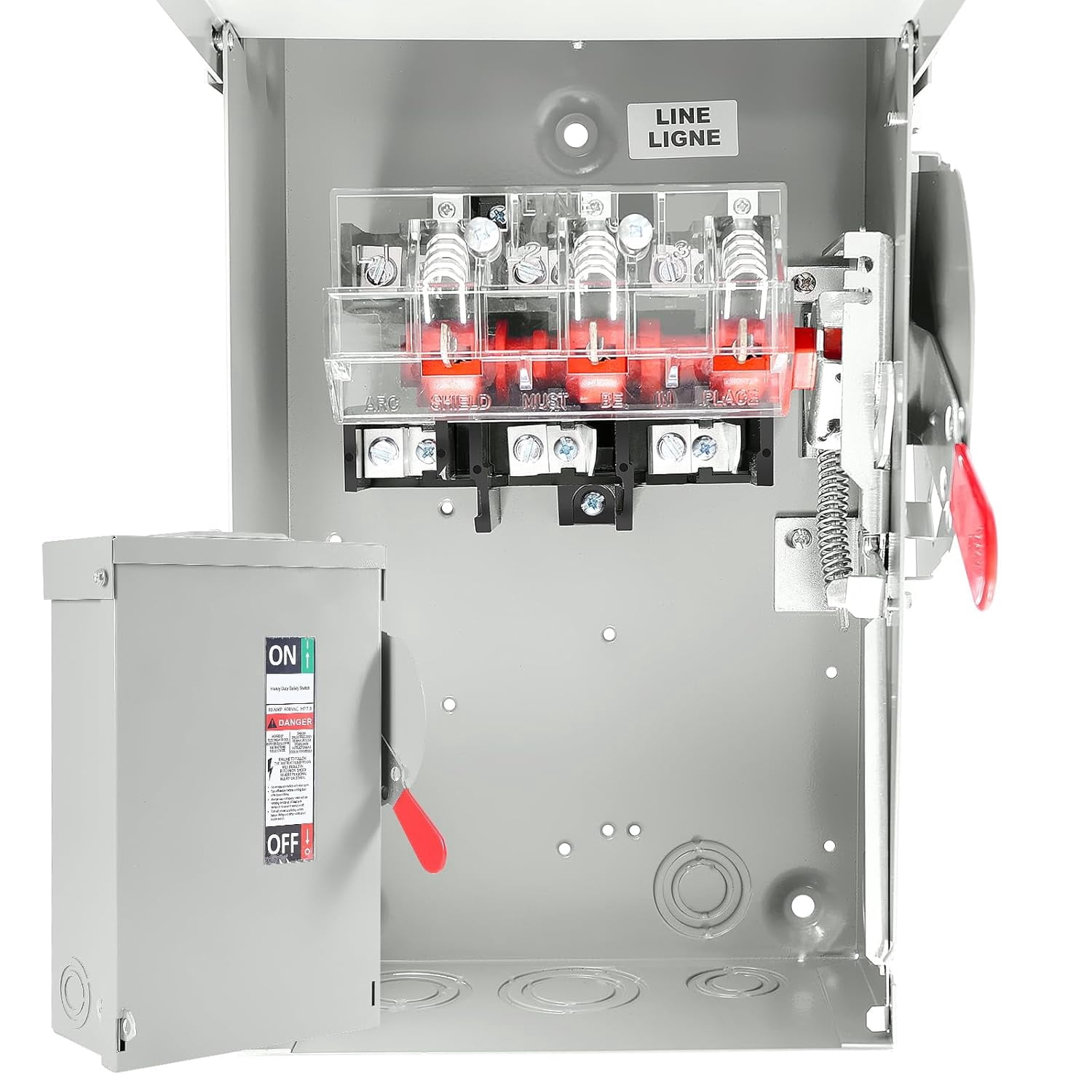 30 Amp 600 Volt Disconnect Switch Box,3 Pole with Interlock Mechanism ...