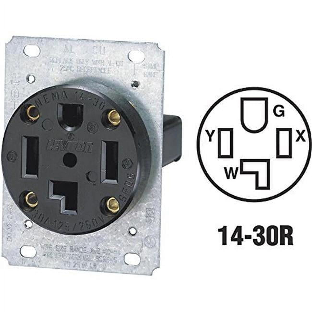 30 Amp Flush Mount Dryer Outlet - Black - Walmart.com