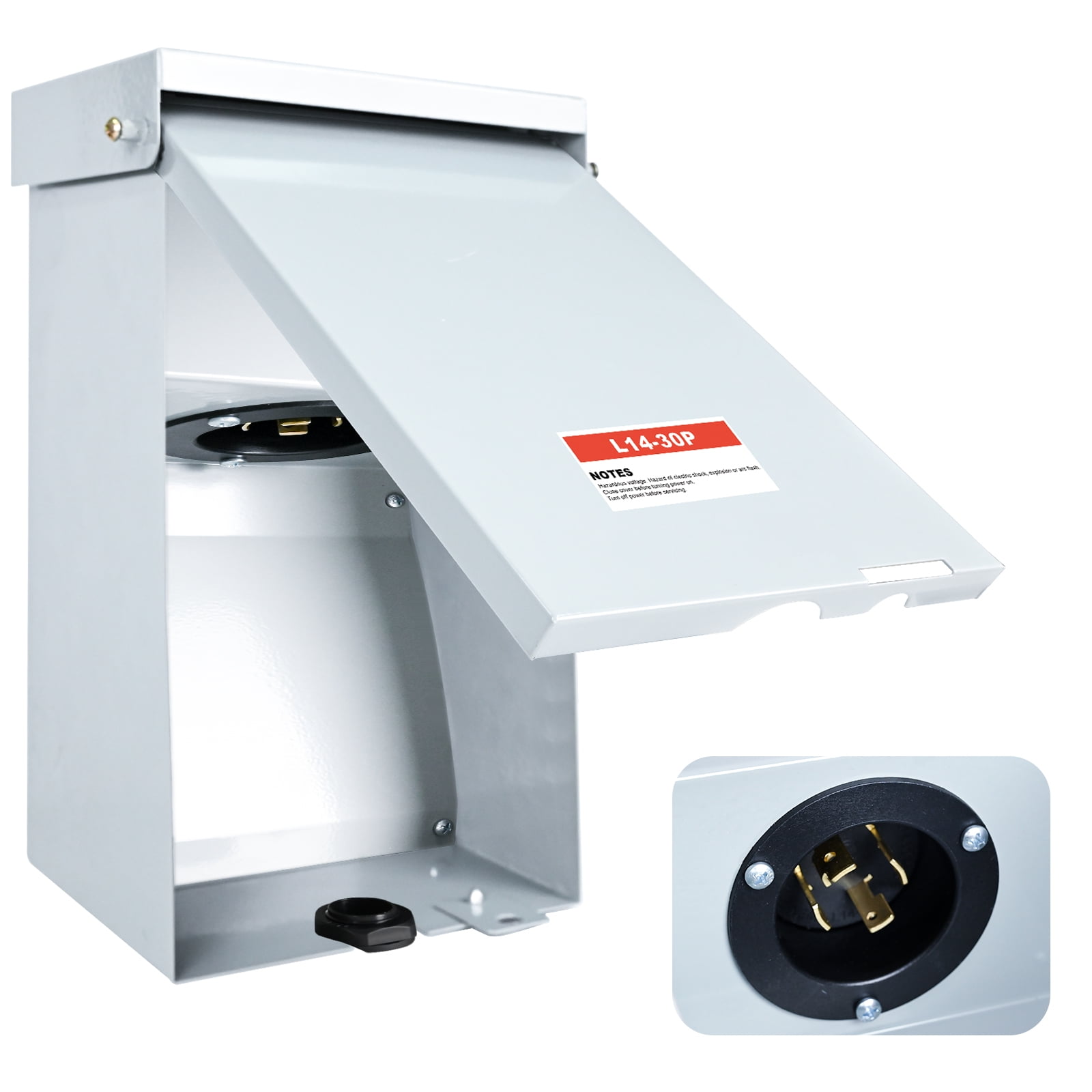 30 Amp Generator Inlet Box, NEMA 30 Amp Power Inlet Box for 3R 4-Prong ...