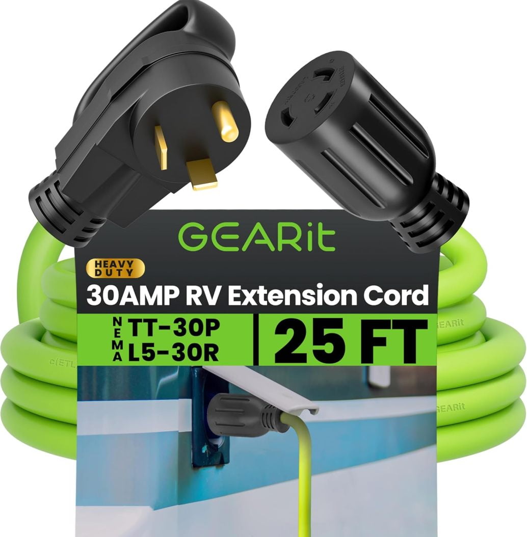 30 Amp RV Extension Cord, ZSWP (25 Feet) 3-Prong 125/250-Volt 10/3 STW 10AWG Gauge SJTW Locking ...