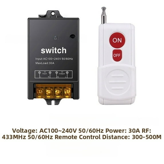 30 Amp Remote Control Switch Ac 100 240 Volt Single Channel 500 Meter ...