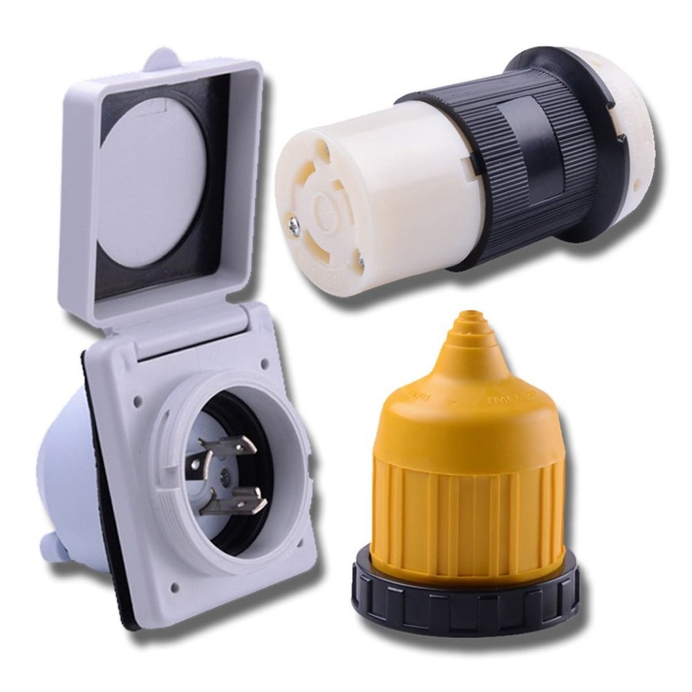 30 Amp Rv Plug Power Cord Connector Lock Plug with Boot Inlet Female ...