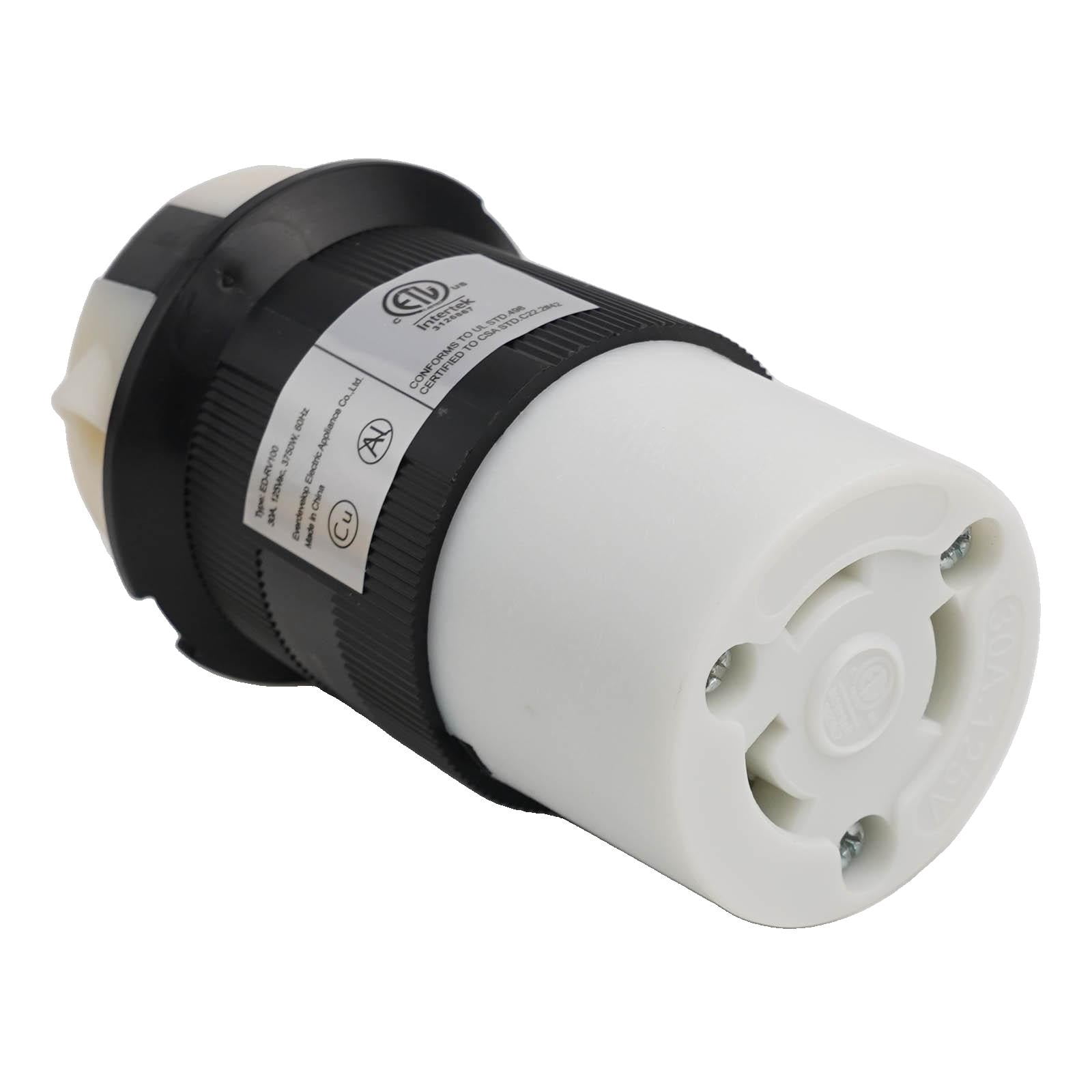30 Amp Rv Power Cord Connector Lock With Boot Inlet Female End Shore D ...