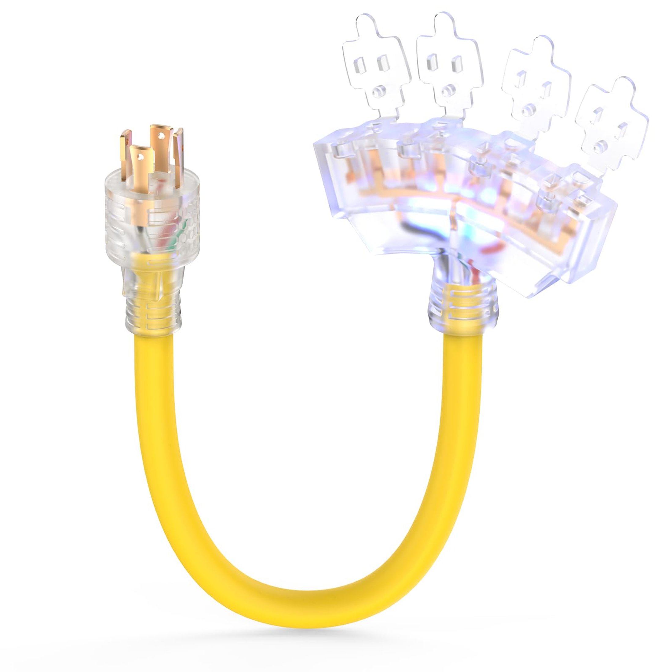 30 Amp to 15 Amp Generator Adapter Cord with 4 Prong Locking Splitter ...