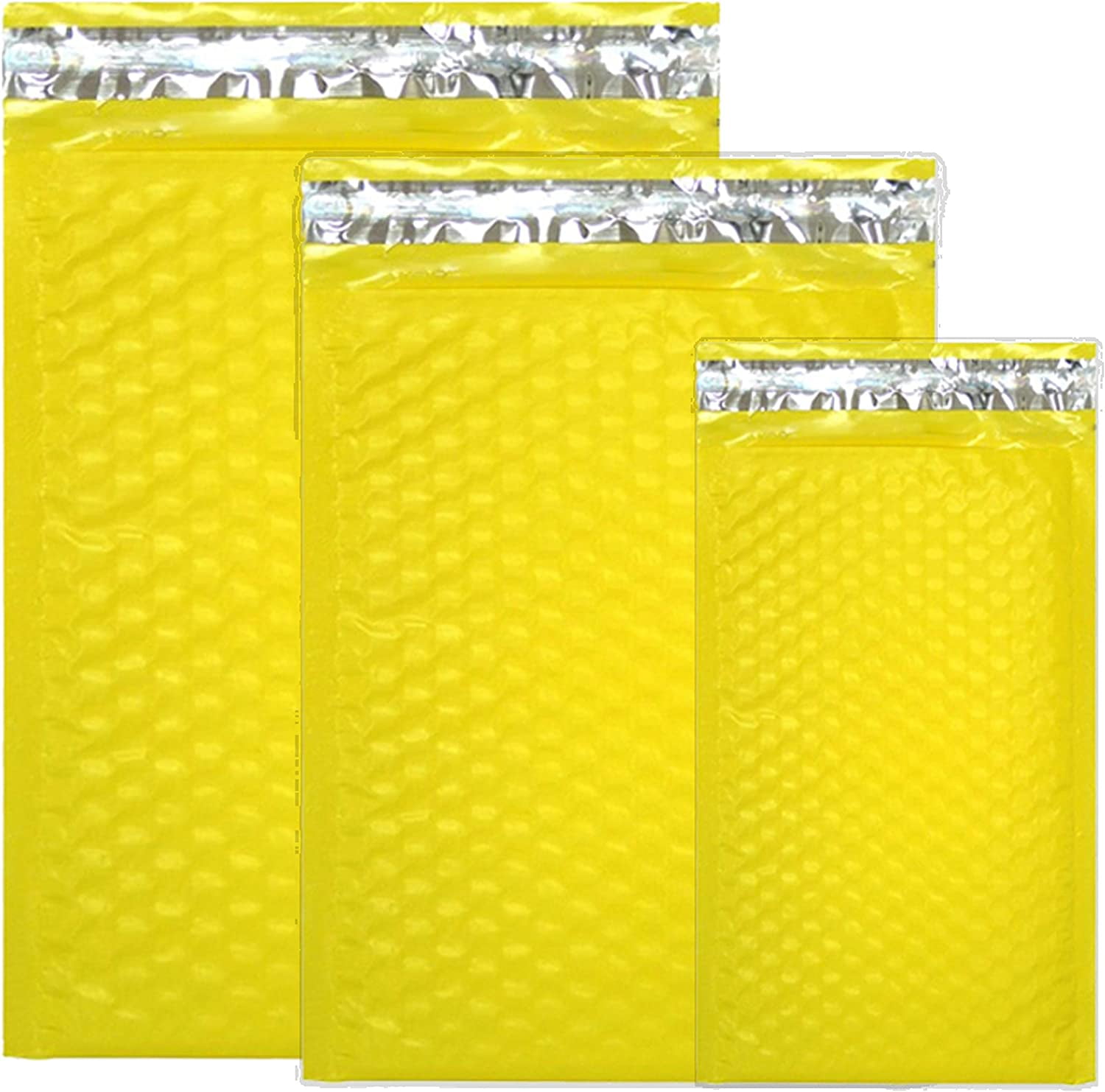 30 Assorted, 4x8, 6x10, 8x12 Inch Colored Bubble Mailers, All 3 Sizes, Self Sealing Padded ...