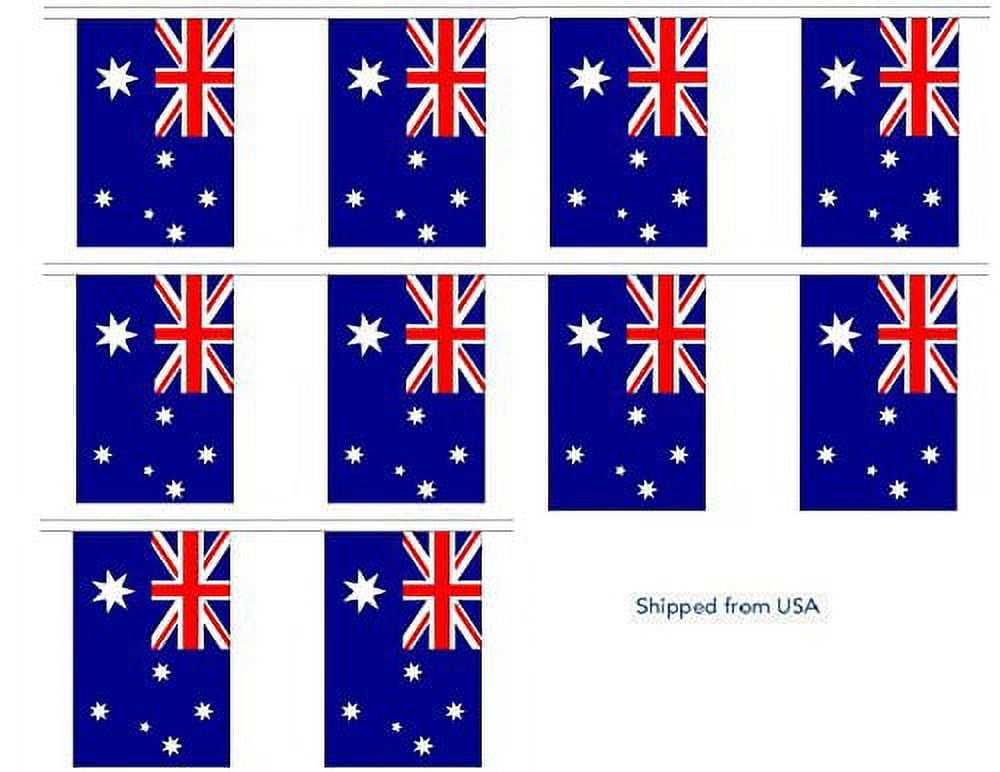 30' Australia String Flag Party Bunting Has 30 Australian 6"x9 ...