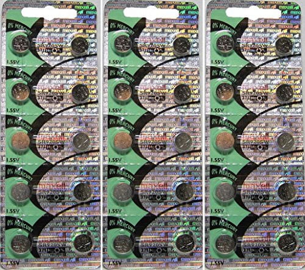 30 Authentic Maxell 371 Silver Oxide 1.55V Batteries - Walmart Business ...