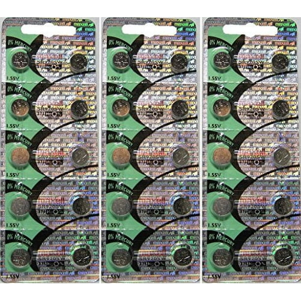 30 Authentic Maxell 371 Silver Oxide 1.55V Batteries - Walmart Business ...