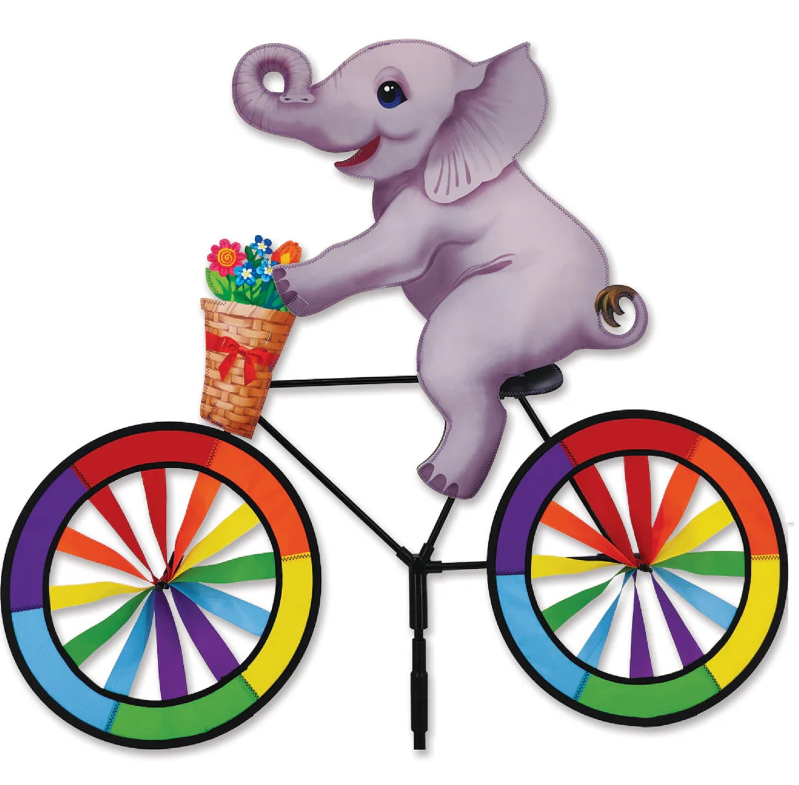 30" Baby Elephant on a Bike Spinner, Whirligig, Garden Stake by Premier ...