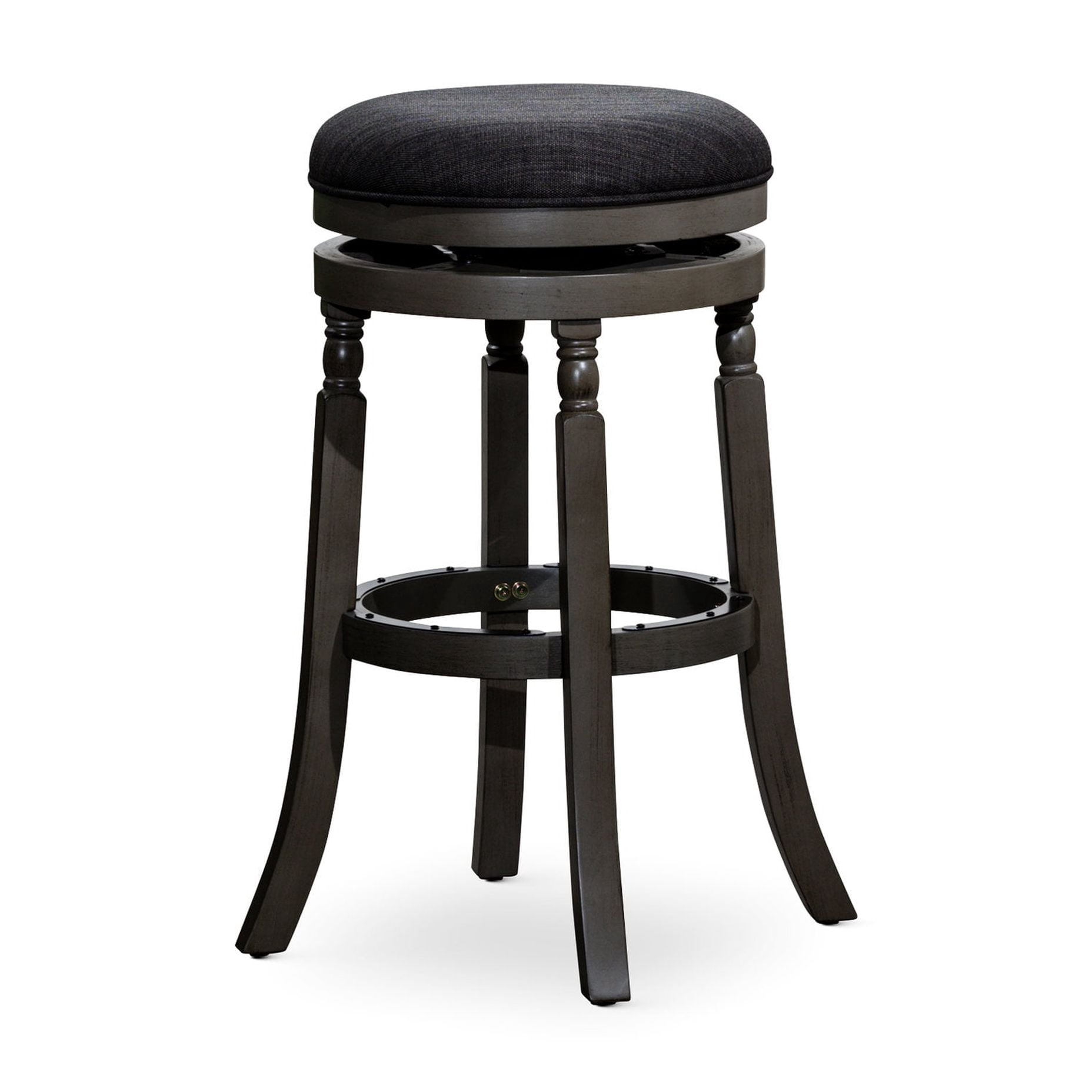 30" Backless Swivel Bar Stool | Cherry Finish and Polyester Seat ...