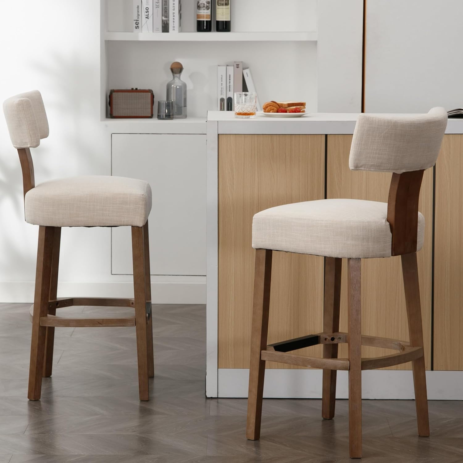 30” Bar Stools Set of 2 Counter Height Bar Stools Modern Kitchen Bar ...
