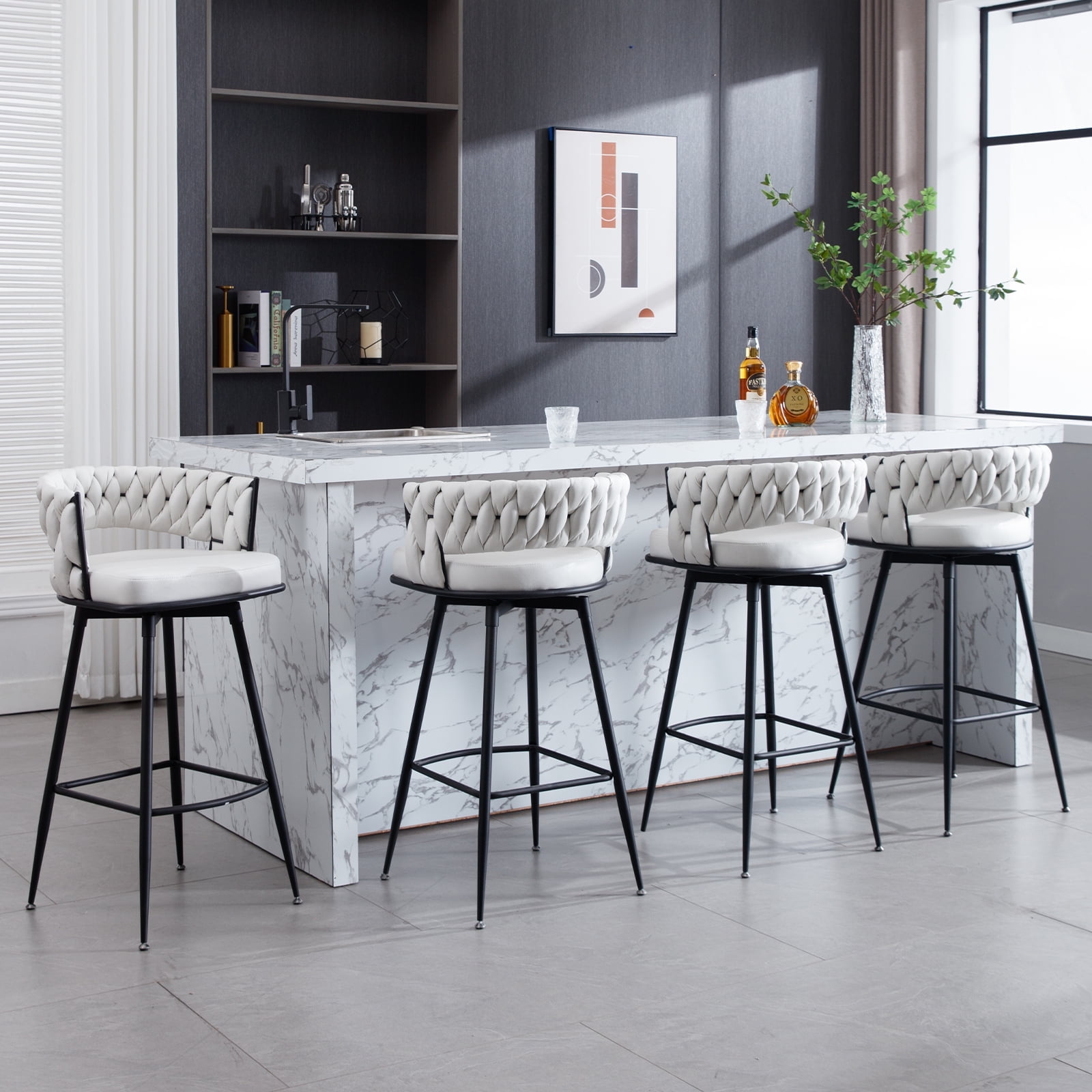 Customer reviews for 30" Bar Stools Set of 4, Counter Height Barstools ...