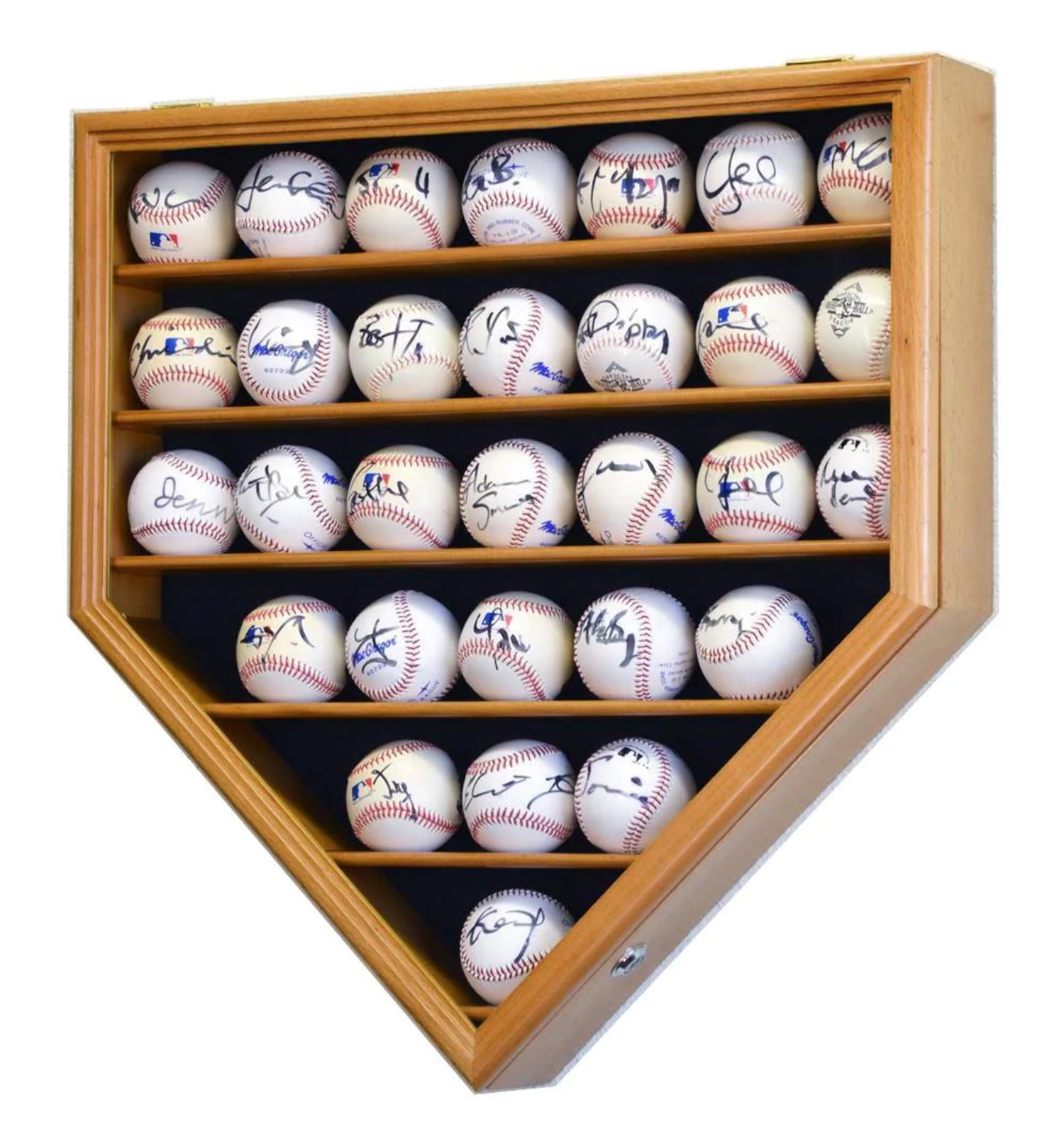 30 Baseball Ball Display Case Cabinet - Home Plate Shaped - Walmart.com