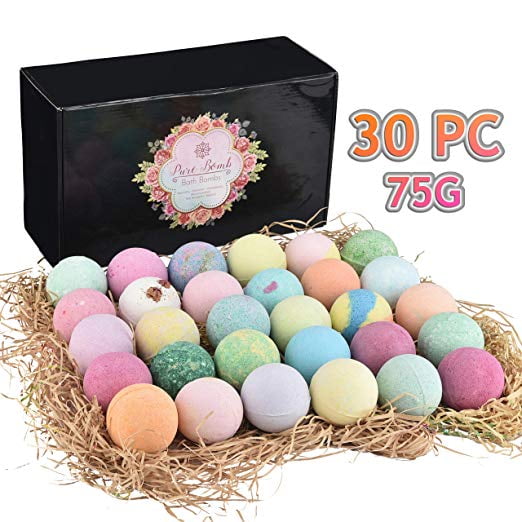 30 Bath Bombs Set by PURE. Natural, Moisturizing, Essential Oils ...