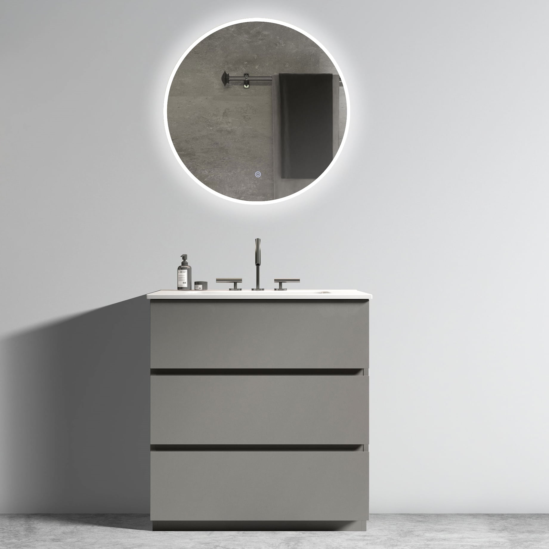 30" Bathroom Unit - Gray, Augmented Volume, Silent Op Gray Furniture ...