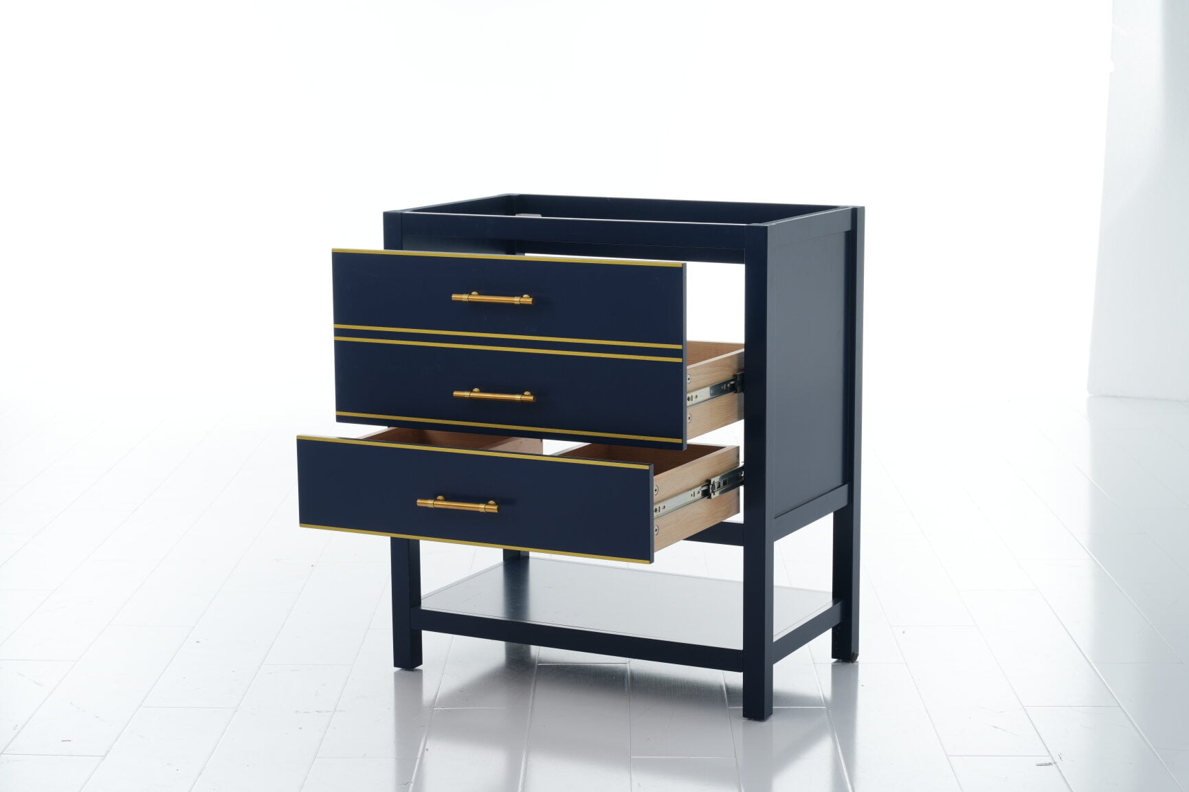 30" Bathroom Vanity, Modern Undermount Bathroom Sink Cabinet with 2 ...