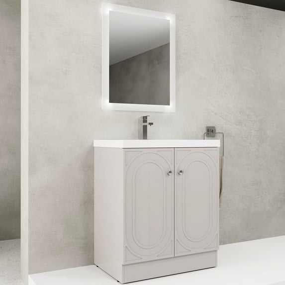 30" Bathroom Vanity With Resin Sink. Contemporary Look. Soft-close ...