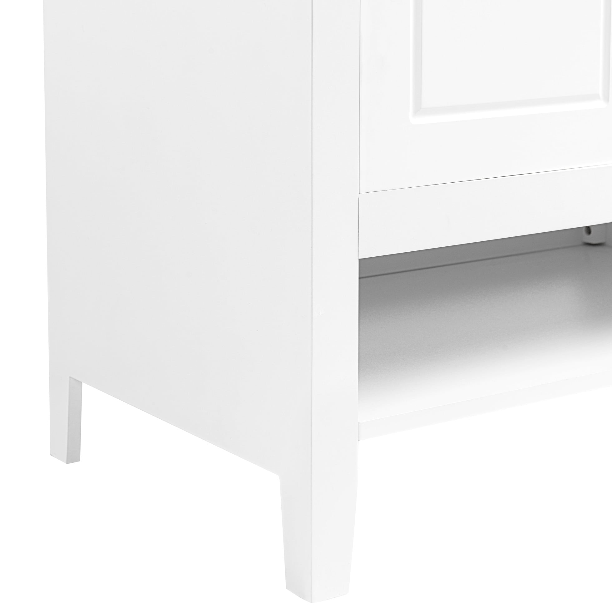 30" Bathroom Vanity With Ceramic Basin, White Freestanding Cabinet ...