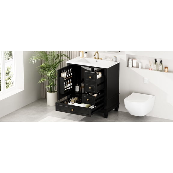 36" Bathroom Vanity with Sink Combo, Modern Bathroom Storage Cabinet ...