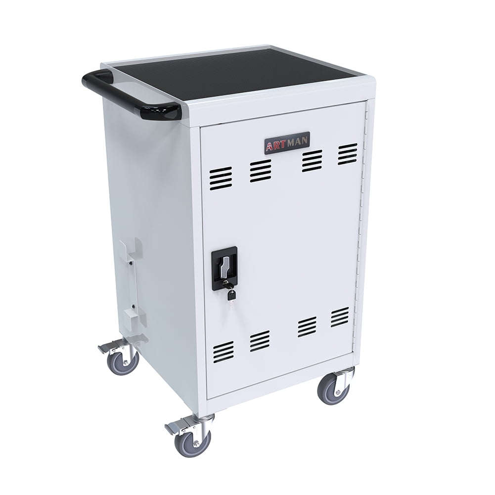 30-Bay Locking Mobile Charging Cart Computer Charging Station Storage ...