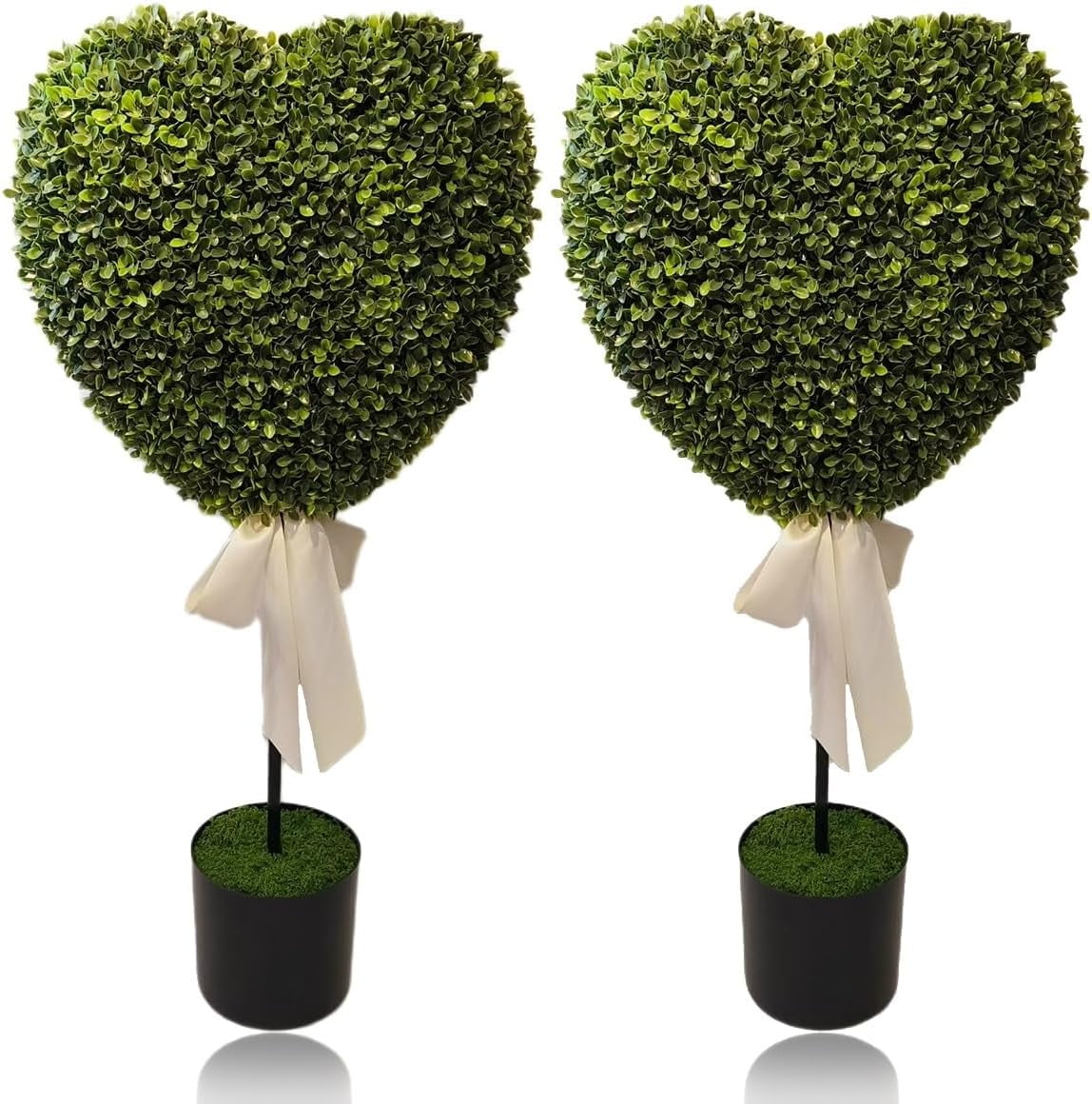 30'' Boxwood Heart Topiary Outdoor, 2 Sets Valentine's Day Heart Shaped ...