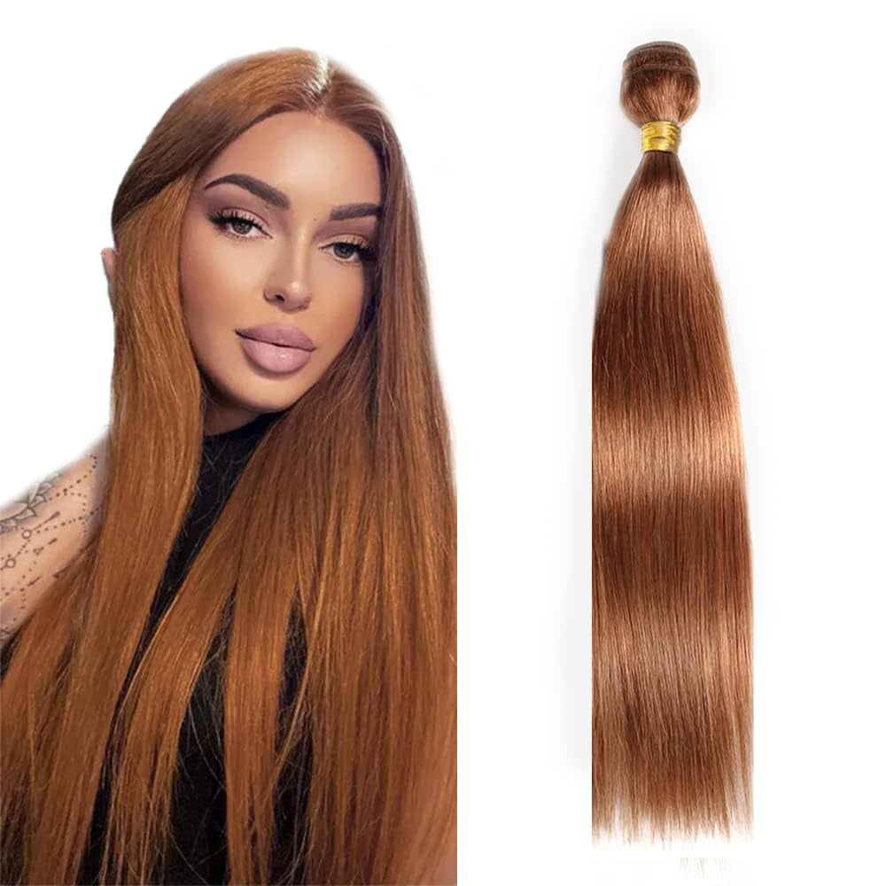 #30 Brown Bundles Human Hair Straight Bundles 26 Inch 1 Bundle ...