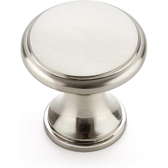 30 Brushed Nickel Kitchen Cabinet Knobs, Solid Pulls Zinc Handles ...