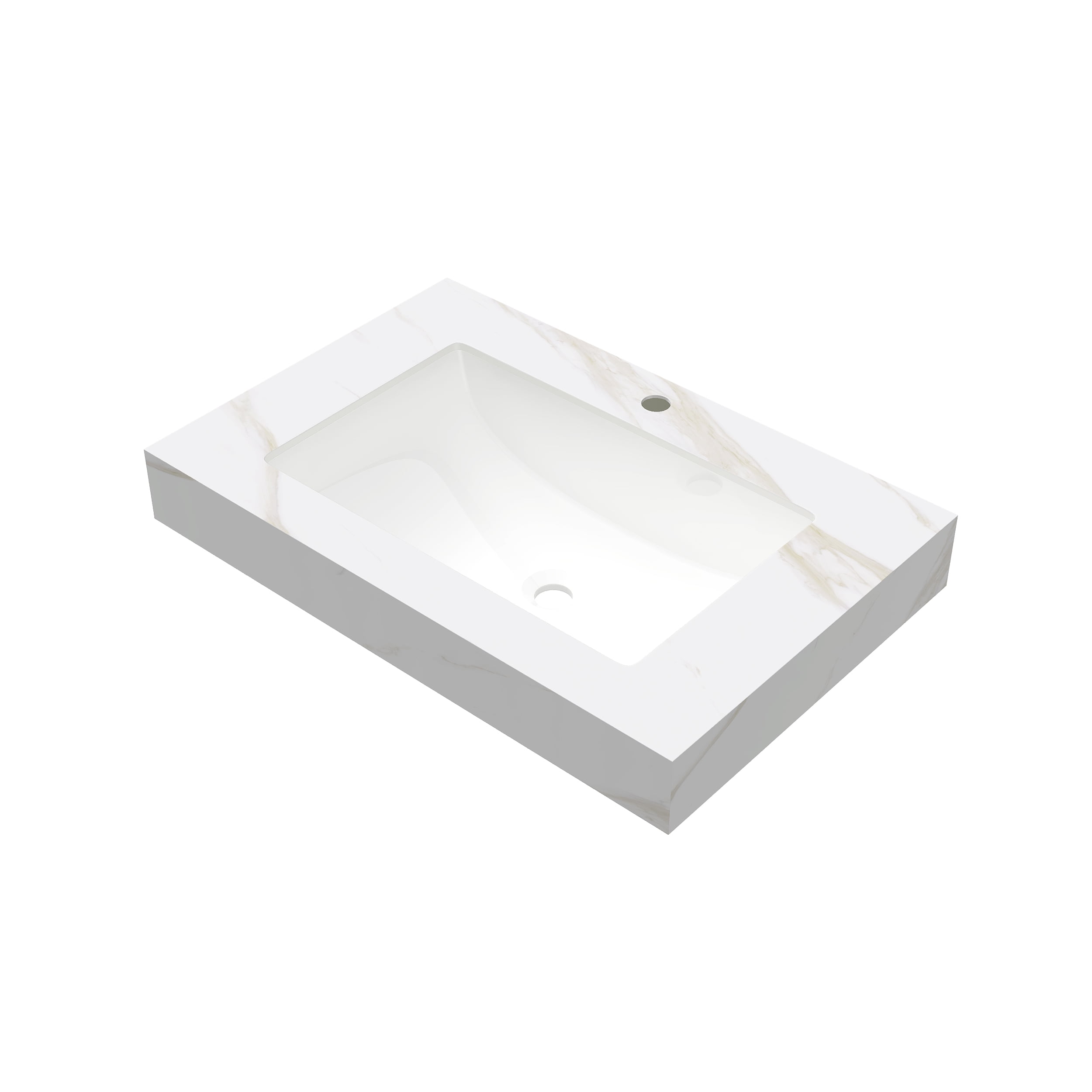 30"Calacatta Gold Sintered Stone Countertop and Undermount Ceramic ...
