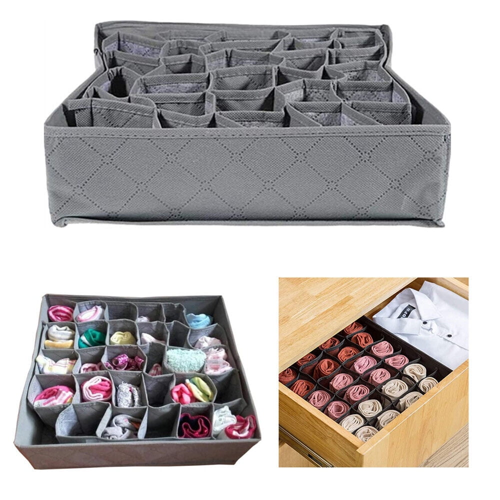 30 Cells Non-Woven Fabric Sock Drawer Organizer Divider Underwear ...