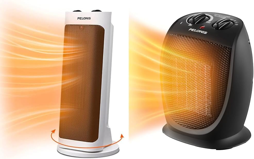 30” Ceramic Tower Space Heater with Adjustable Thermostat for Large ...