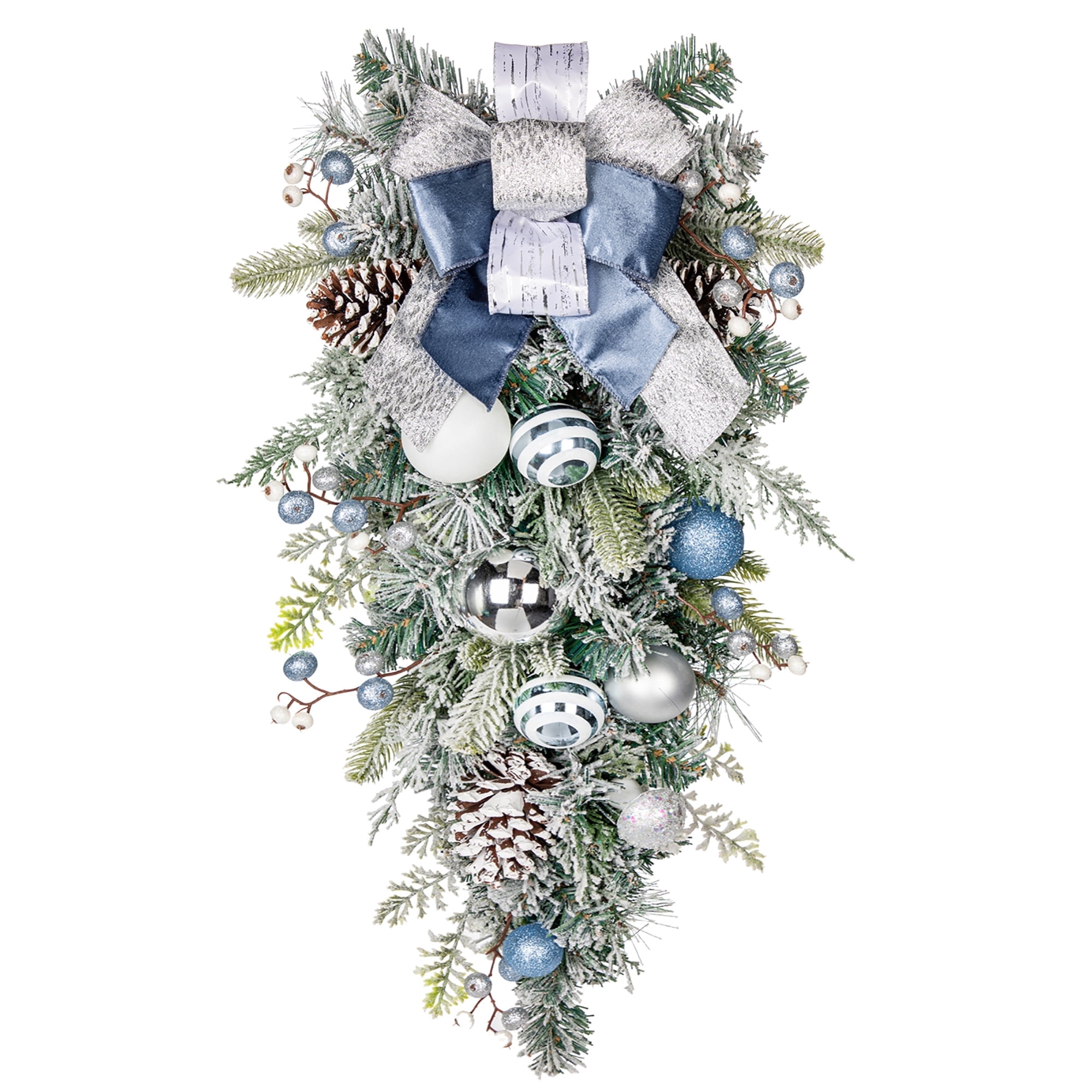 Briful 30" Christmas Artificial Winter Swag Garland for Front Door ...