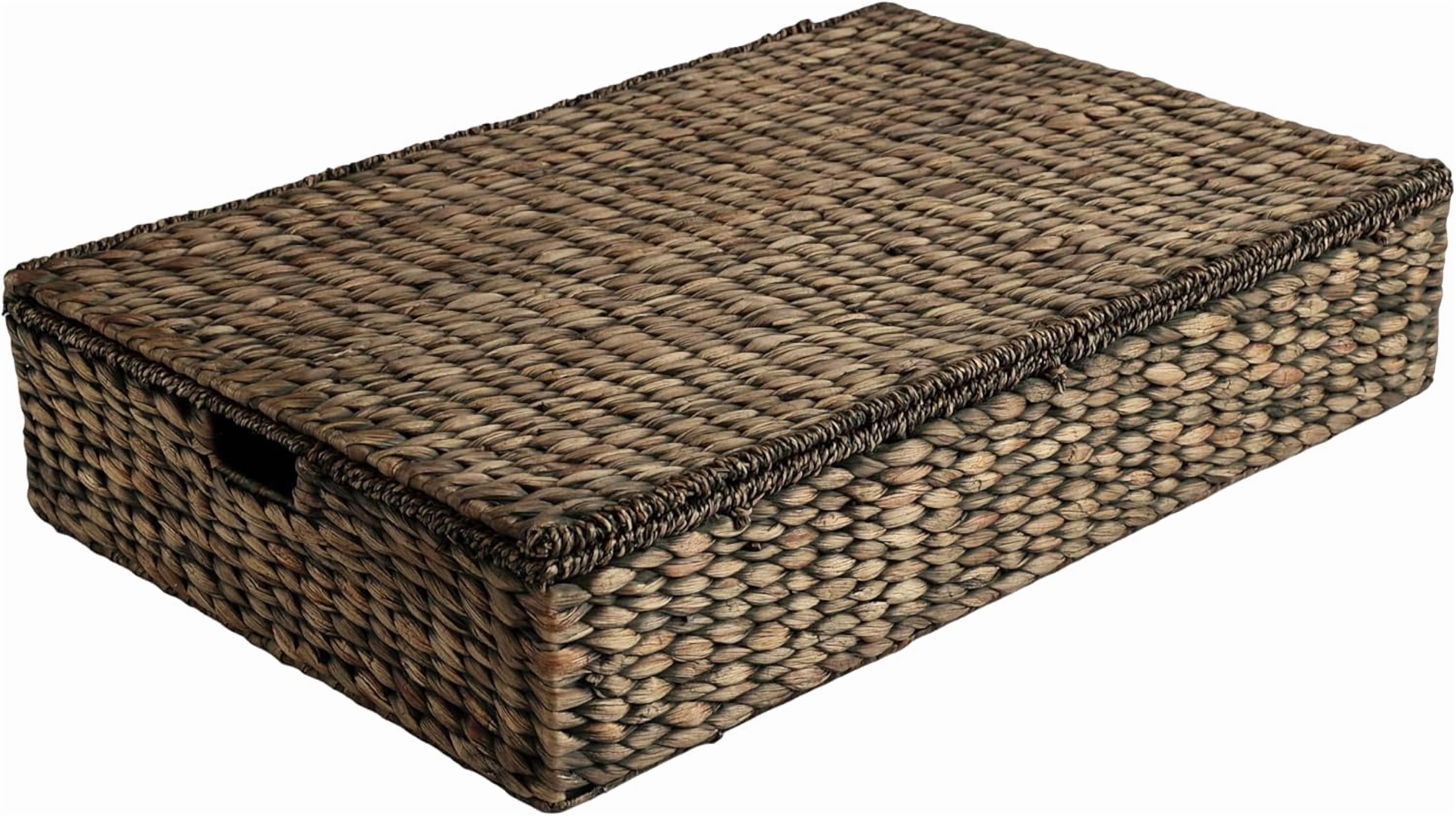 30” Classic Costal Hand-Woven Hyacinth Wicker Under Bed Storage Basket ...