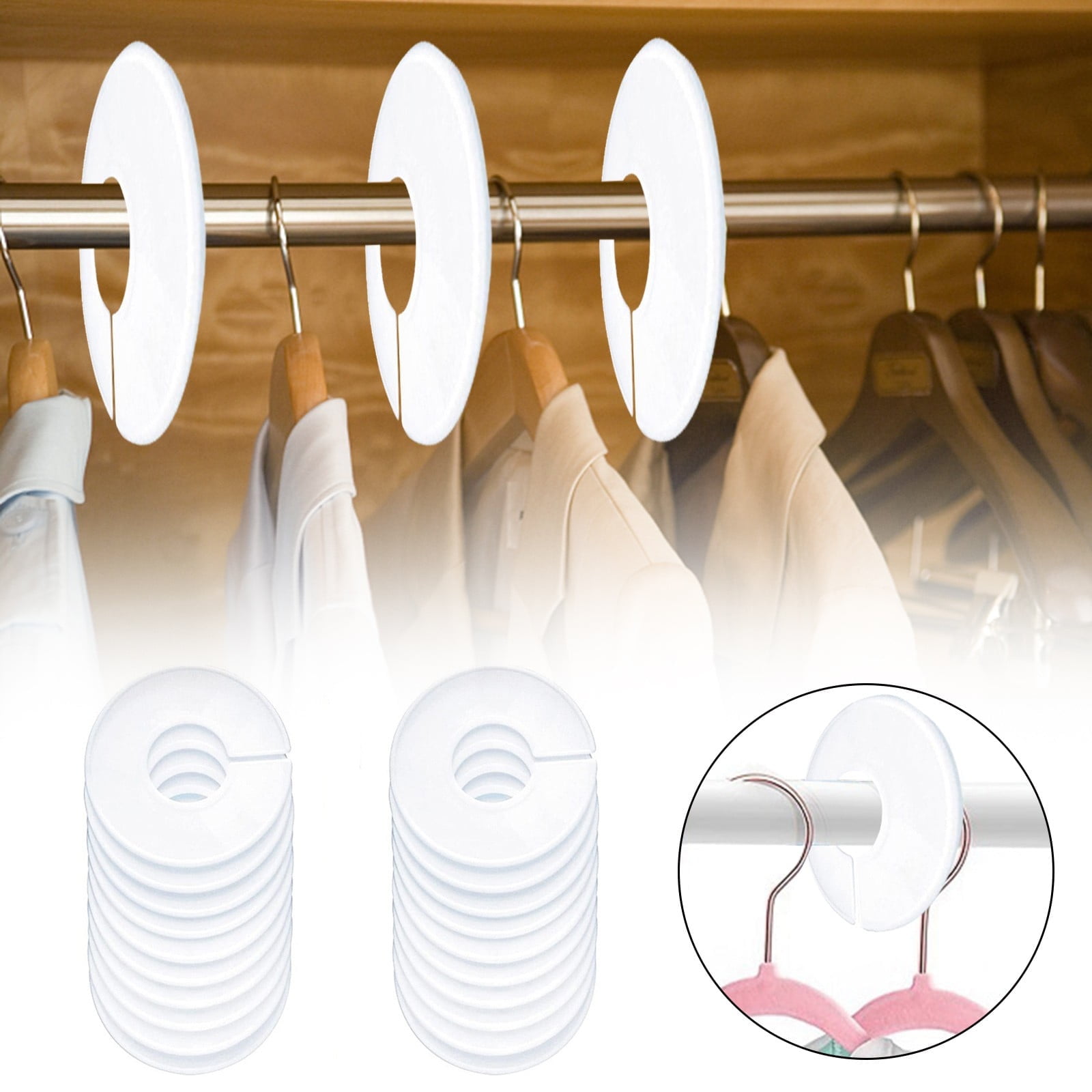 30 Closet Dividers for Hanging Clothes- White Closet Divider Set of 30 ...