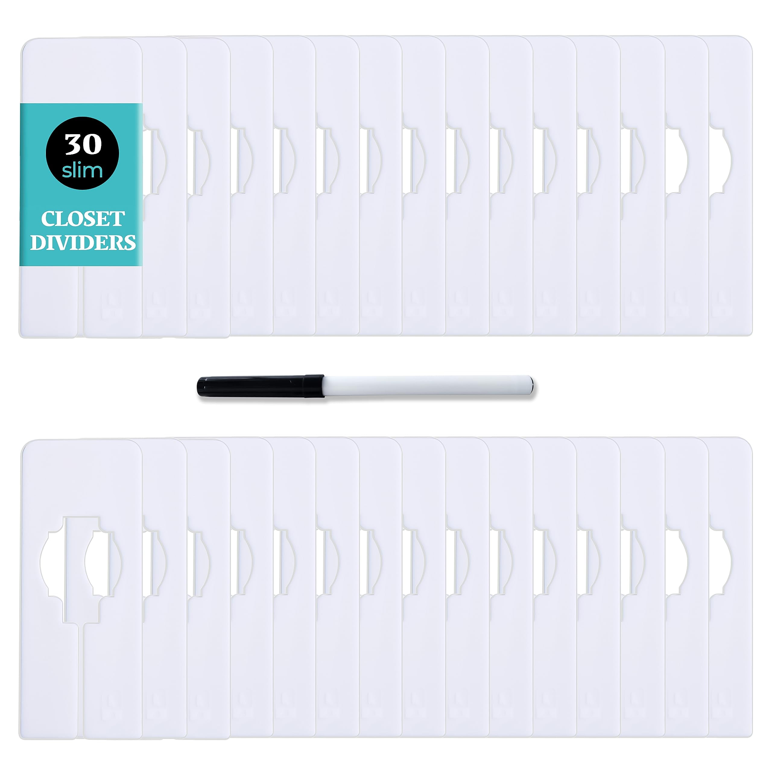 30 Closet Dividers for Hanging Clothes- Rectangle Clothing Size ...