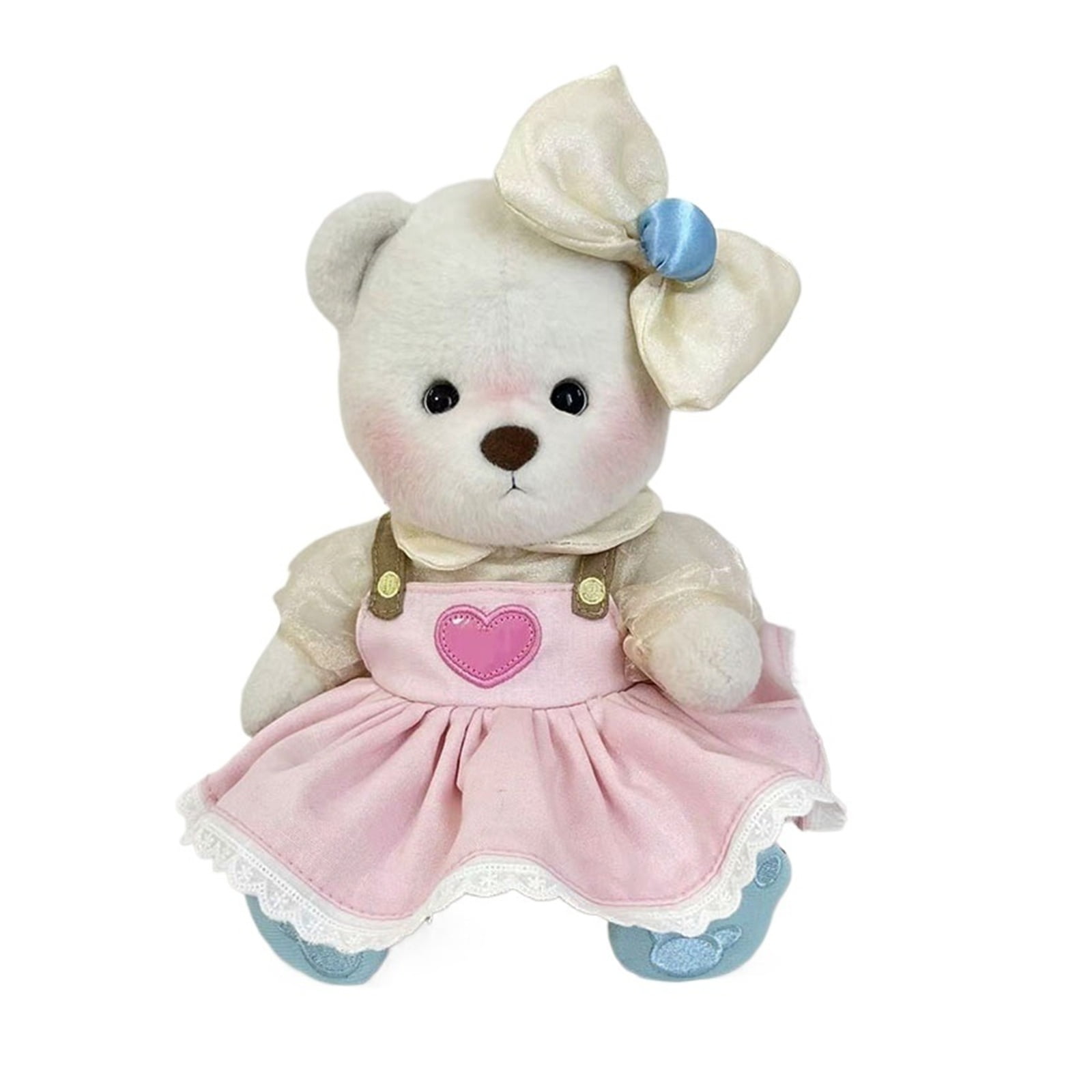 30 Cm Plush Toy Kawaii Plush Bear Doll Clothes, Soft Bear, White And Brown, Comfortable And Cute ...