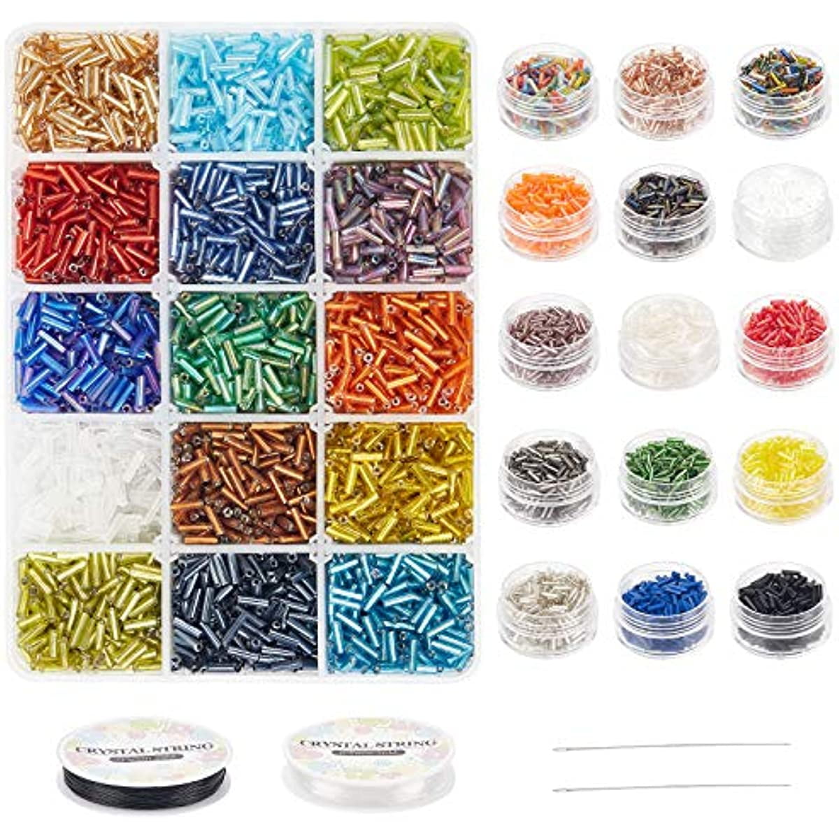 30 Color Glass Bugle Beads 6mm 10000pcs Beading Pony Tube Seed Beads ...