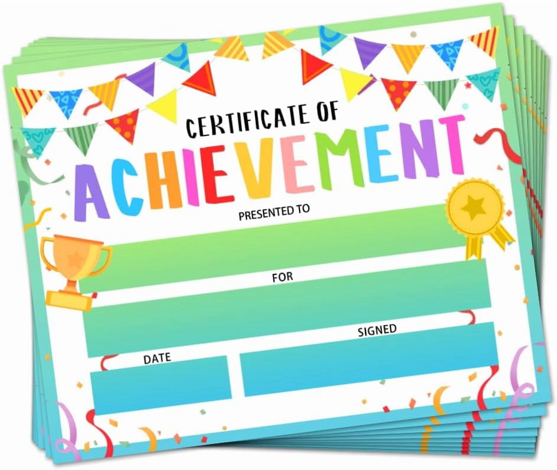 30 Colorful Flag Certificate of Achievement Completion Award ...