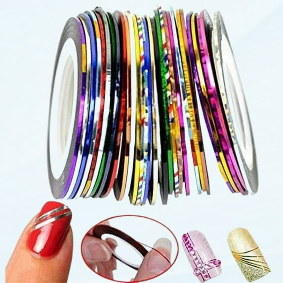 30 Colors Multicolor Mixed Colors Rolls Striping Tape Line Nail Art ...