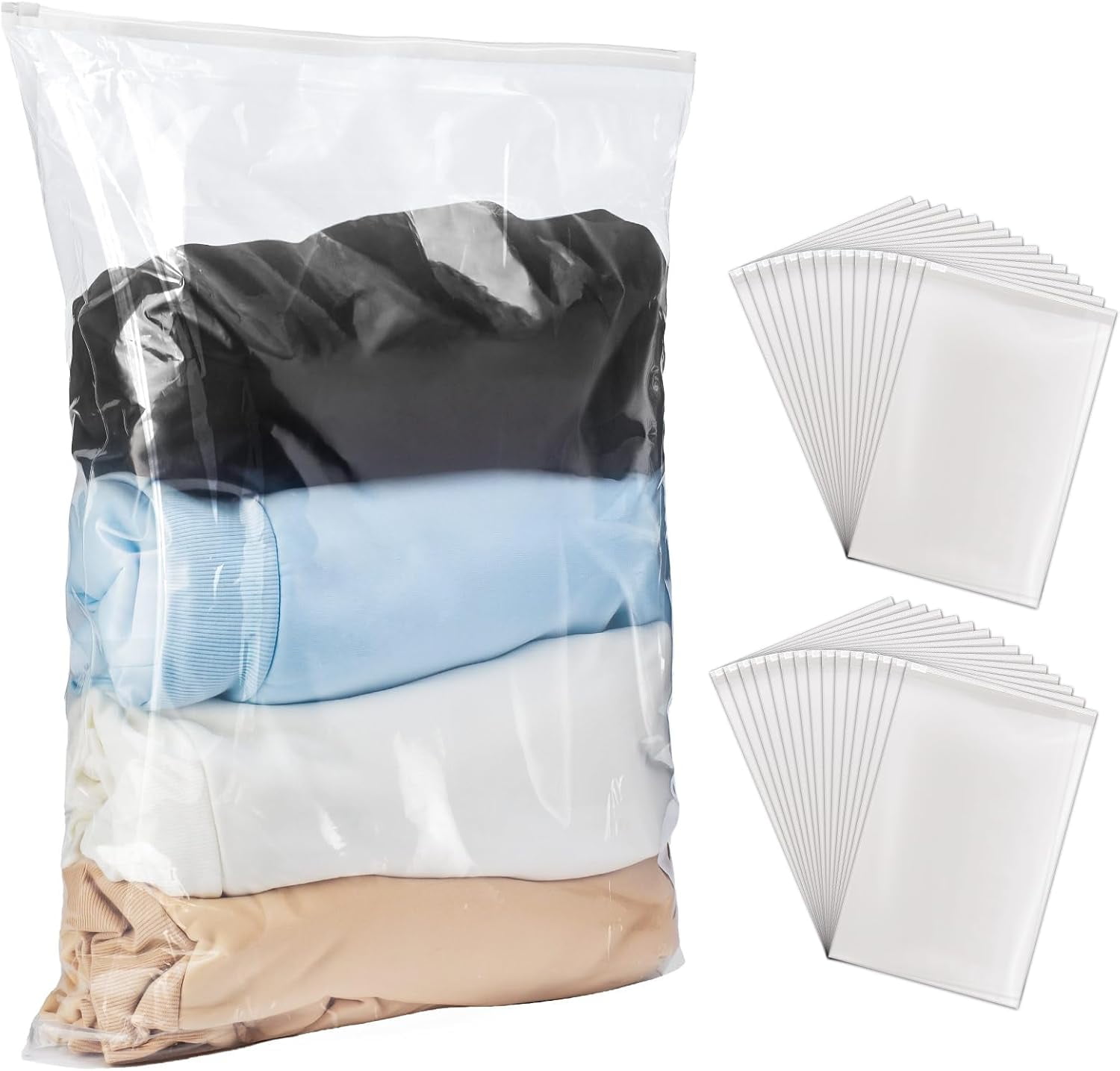 30 Count 18" x 24" Extra Large Plastic Bags, 5 Gallon Storage Bags for ...