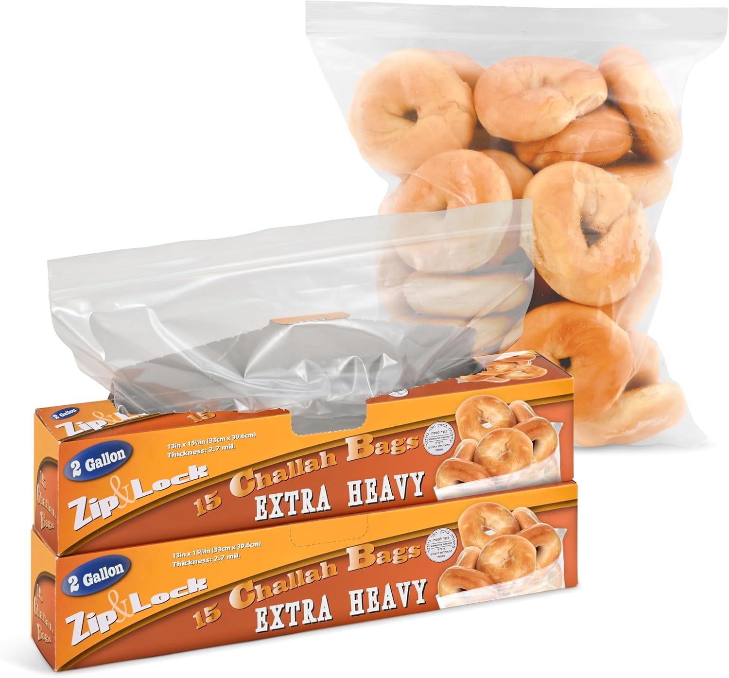 30 Count 2 Gallon Freezer Bags, Zipper Plastic Storage Bags for ...