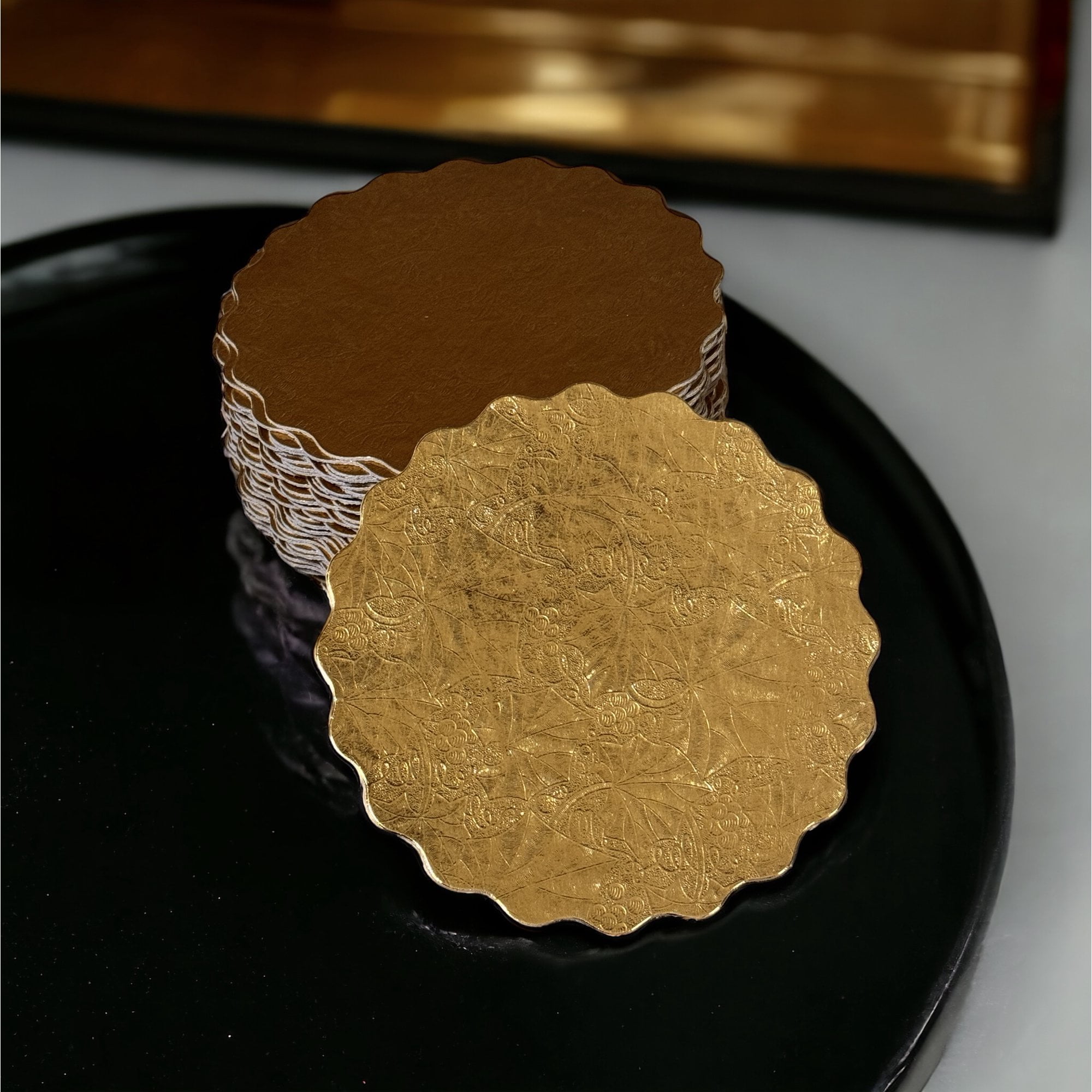 30 Count Gold Cake Circles, 6-1/4" by The Baker Celebrations, Scallop ...