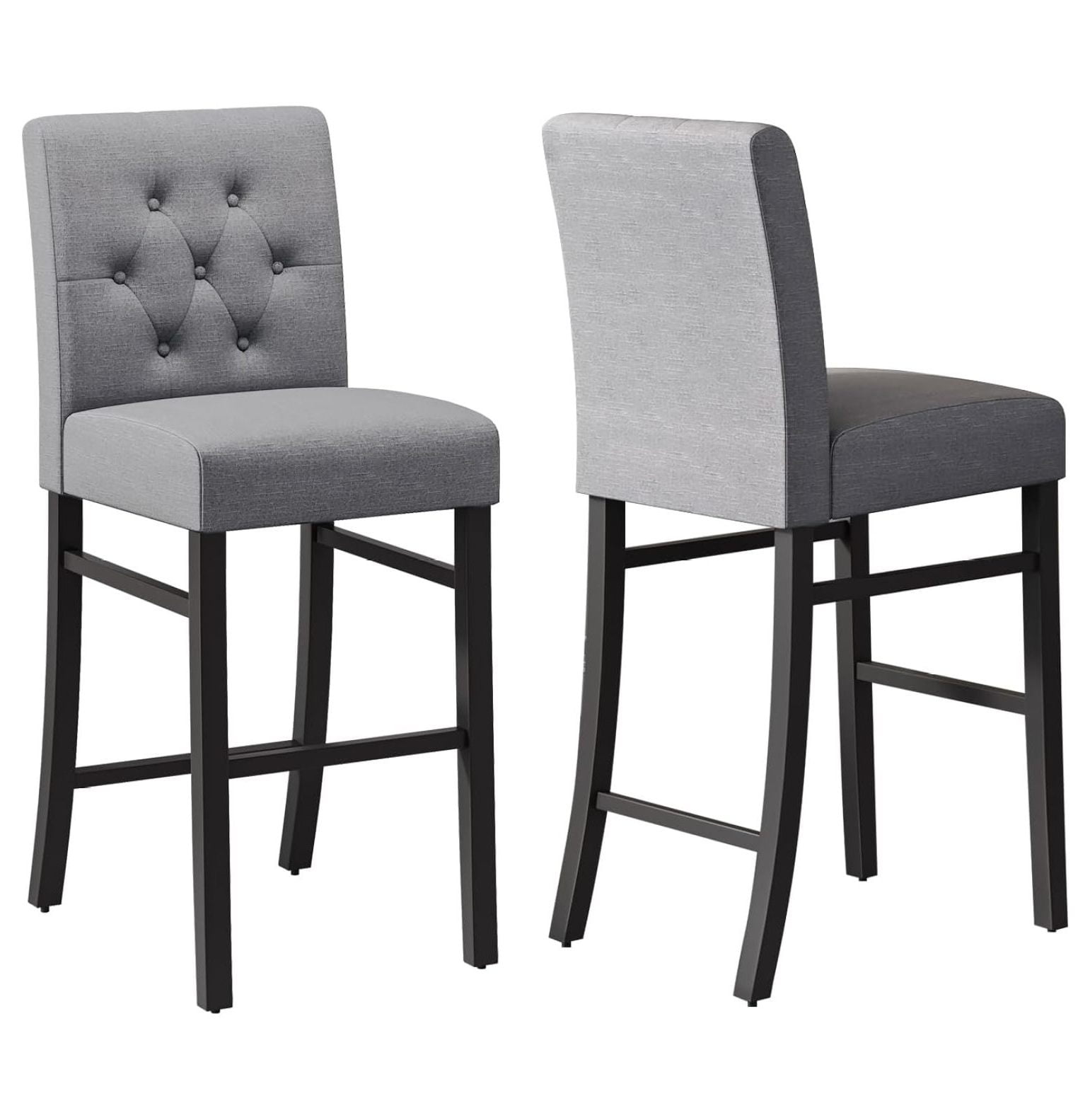30" Counter Height Bar Stools Set of 2 & 4 with Back Fabric Barstools ...