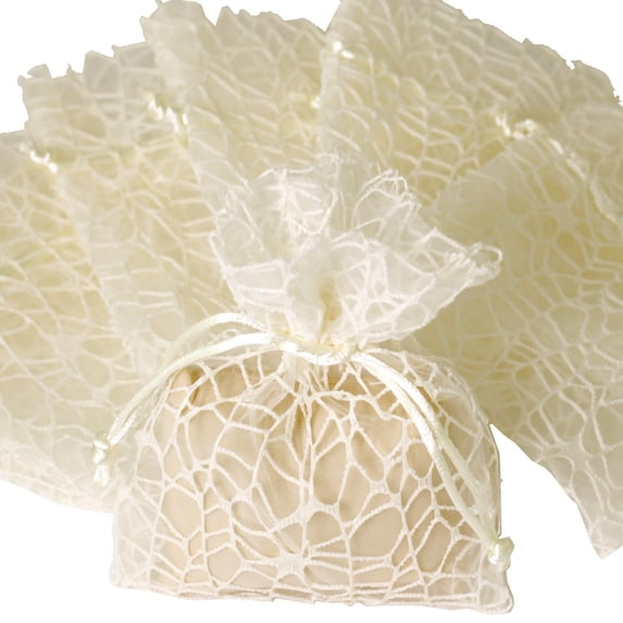 30 Cream Organza Lace Gift Bags ( 7 x 11 ) Party Favor Fabric Birthday ...